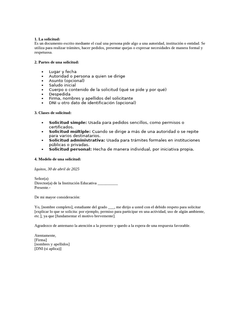 La Solicitud:: Solicitud Simple: Solicitud Múltiple: Solicitud Administrativa: Solicitud ...