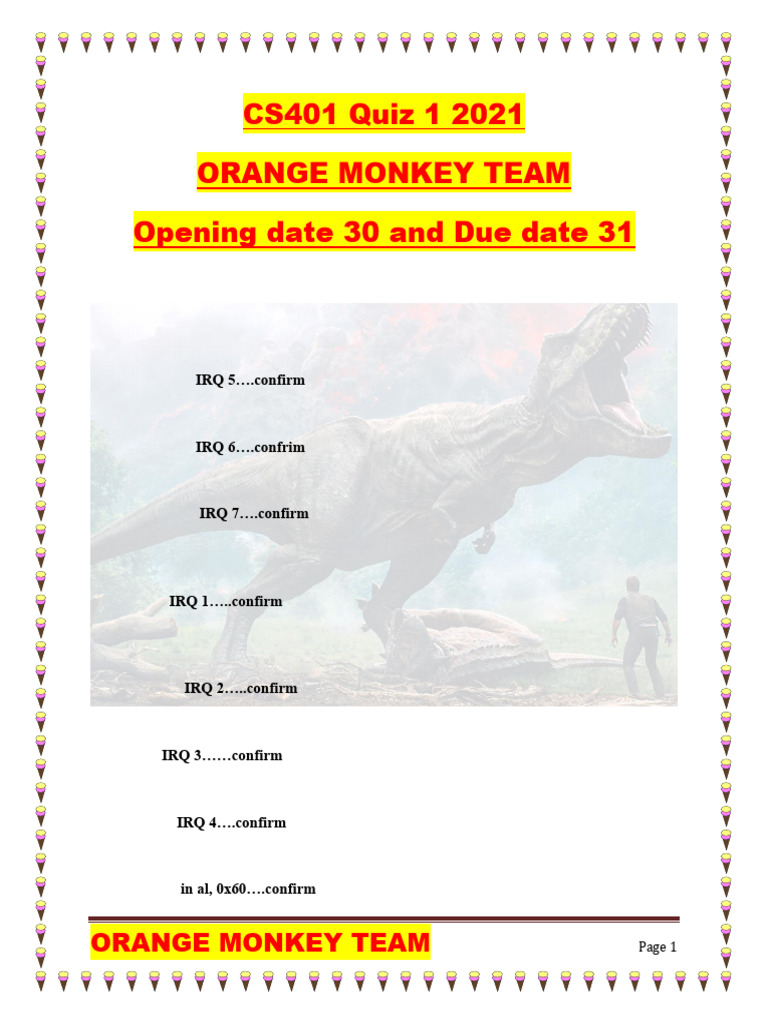 CS401 Quiz 1 2021 | PDF | Assembly Language | Bit