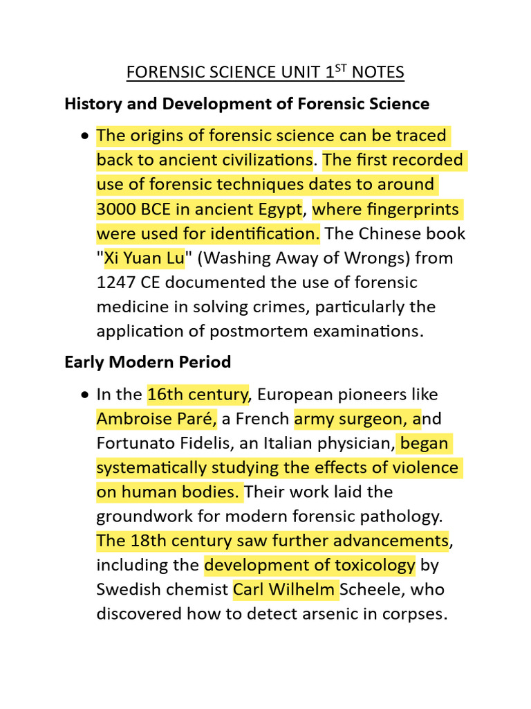 Forensic S N Law Unit-1 Notes | PDF | Forensic Science | Dna Profiling