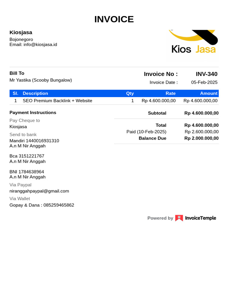 Invoice INV 340 | PDF