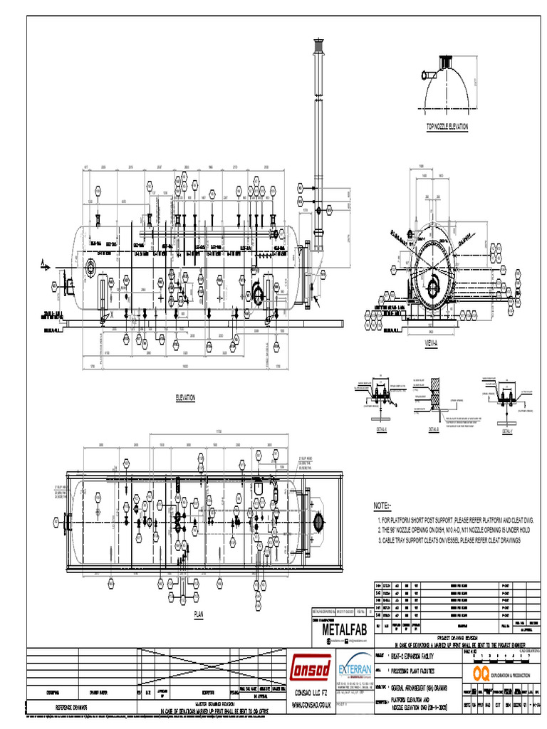 HEATER TREATER PLATFORM AND NOZZLE AND VESSEL LEVEL-Rev-4 | PDF