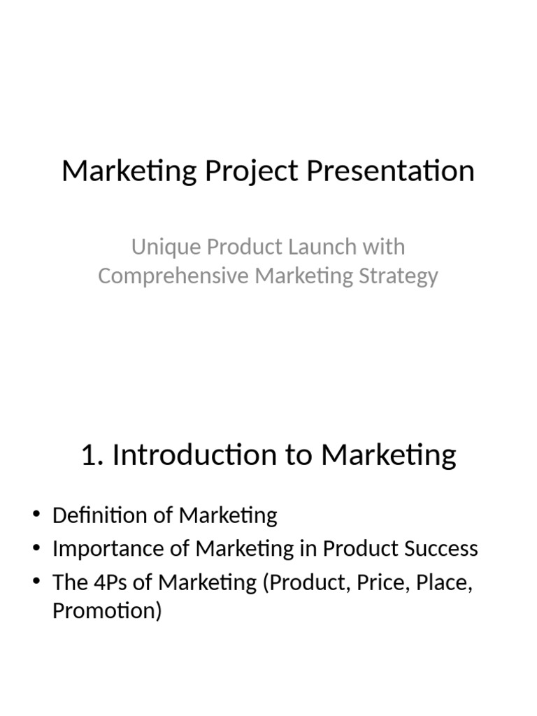 Marketing Project Presentation Sample | PDF