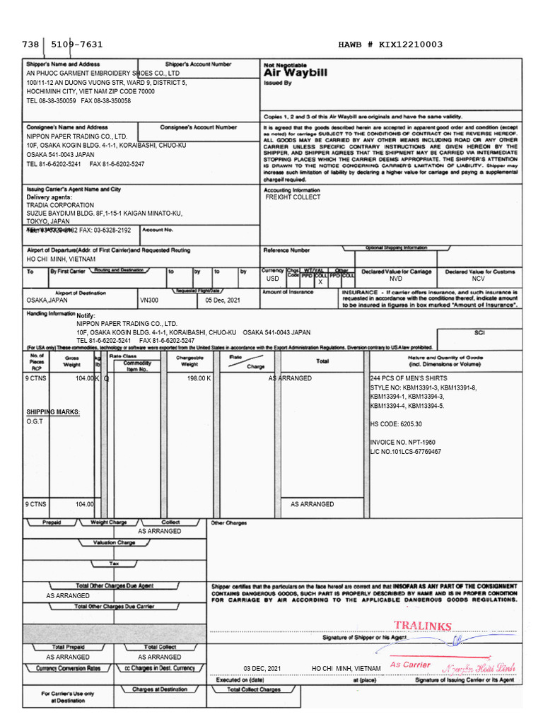 Bo Bill 2 KIX12210003 An PHUOC 05.12 Chu Ky | PDF
