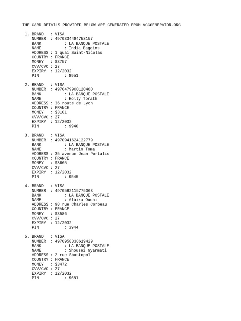 Credit Card Details | PDF