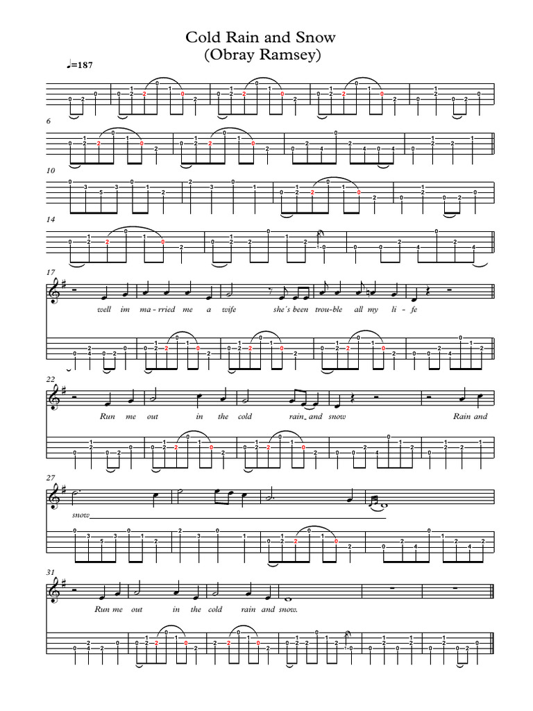 Cold Rain Banjo Voz | PDF