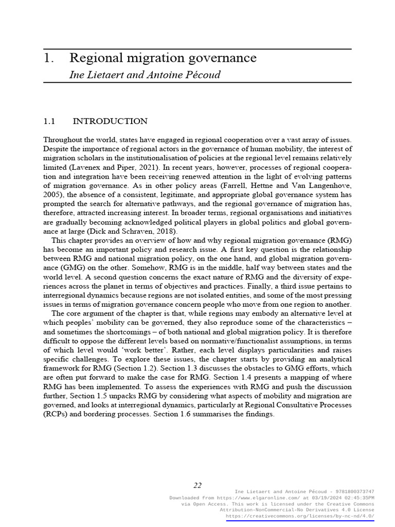 Understanding Regional Migration Governance | PDF | Human Migration ...