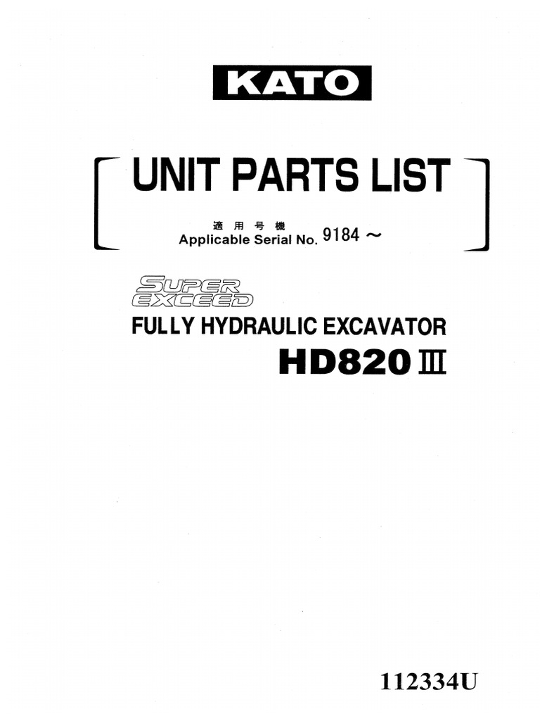 HD 820 MKIII - 1 Serial No. 9184 (Unit Parts List, Parts List & Engine ...