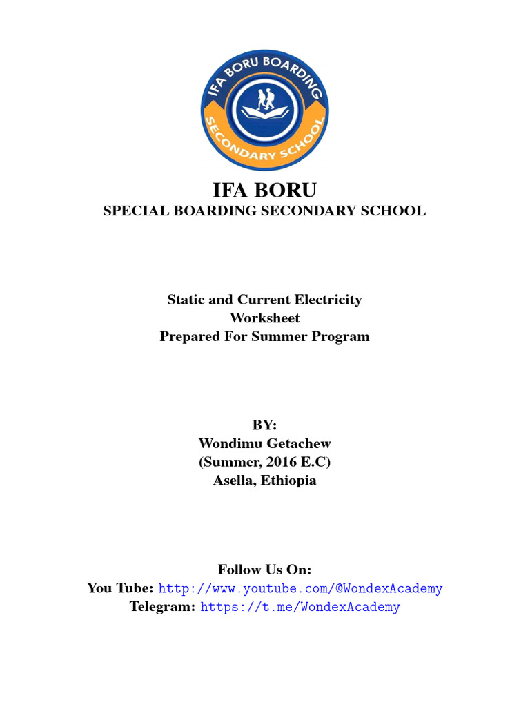 Static and Current Electricity Worksheet | PDF | Capacitor | Capacitance