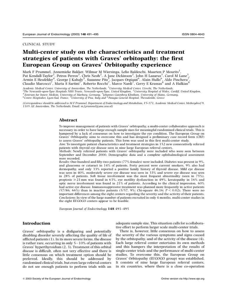 Multi-Center Study On The Characteristics and Treatment Strategies of Patients With Graves ...