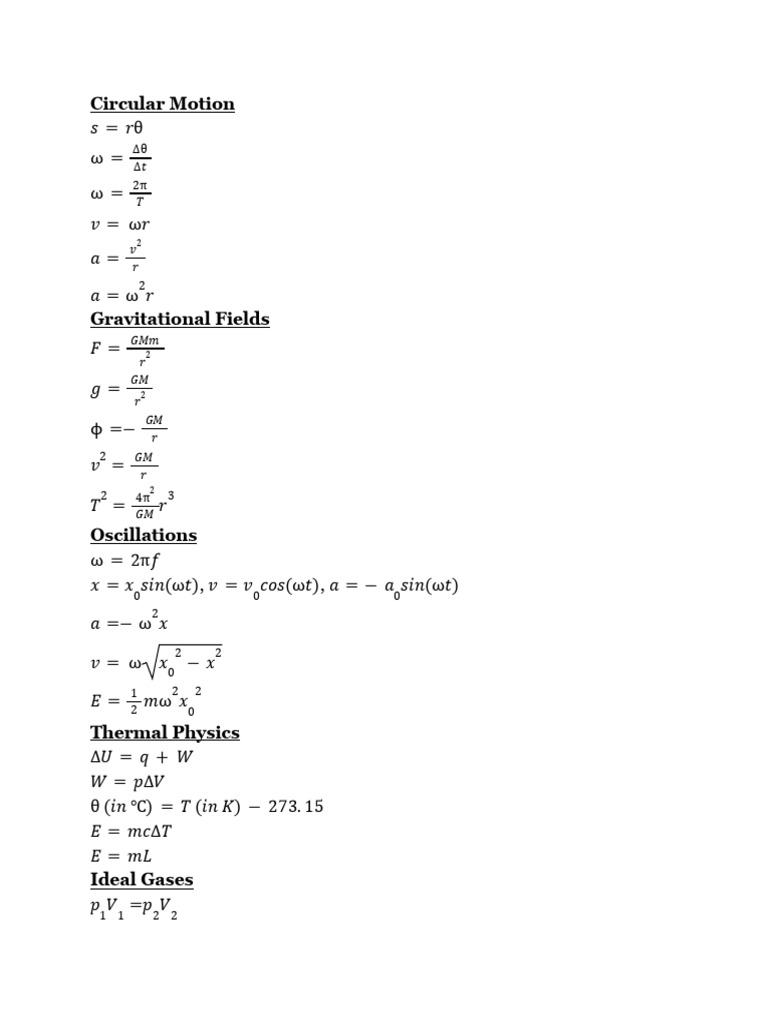 Physics P4 Formulas | PDF