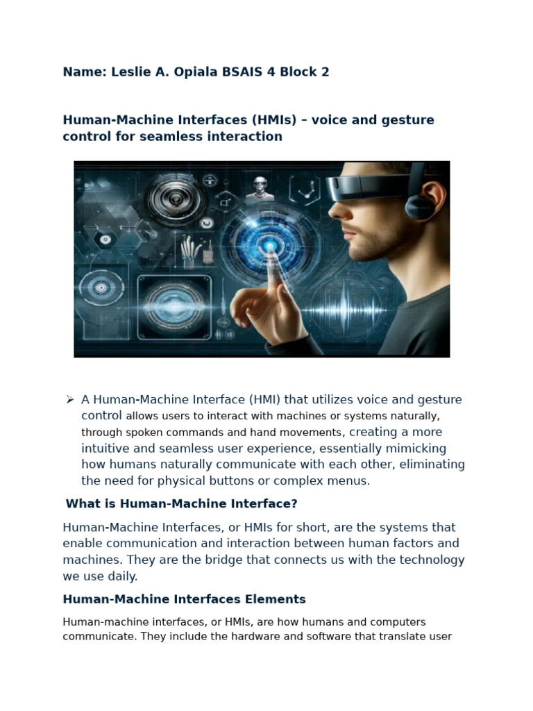 Human-Machine Interfaces (HMI) | PDF | User Interface | Graphical User Interfaces