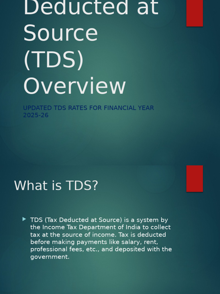 TDS Presentation 2025-26 v2 | PDF | Taxes | Dividend