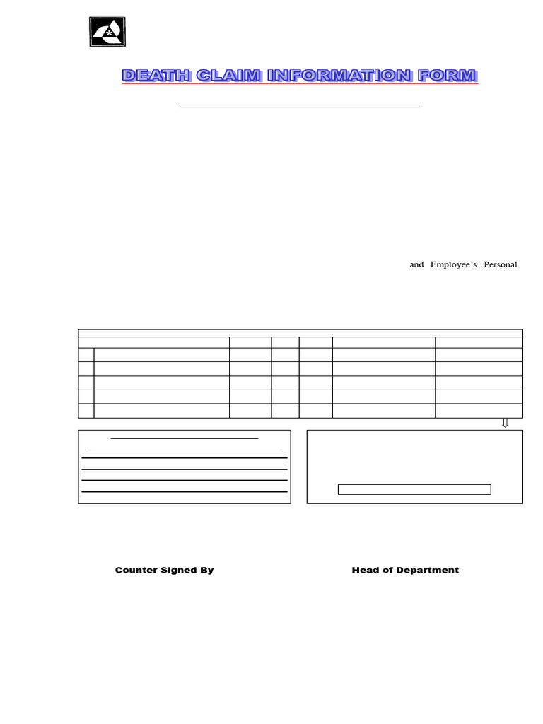 Death Claim Info Form Govt Punjab English - 20240524155428 | PDF ...