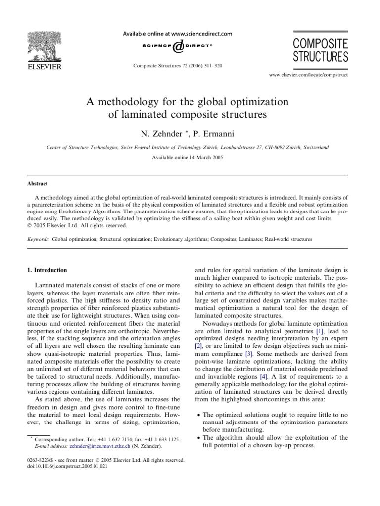 A Methodology For The Global Optimization of Laminated Composite Structures, 2006 | PDF ...