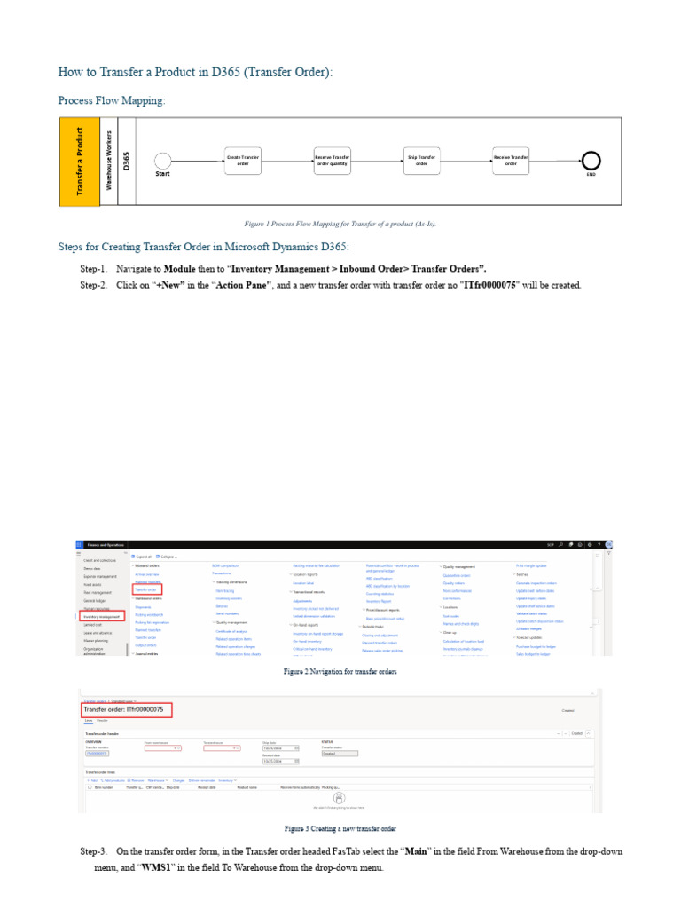 Transfer Order in D365 1744697791 | PDF | Warehouse | Operating System Families