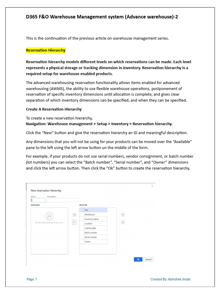 D365 F&O Reservation Hierarchy Guide | PDF | Warehouse | Logistics
