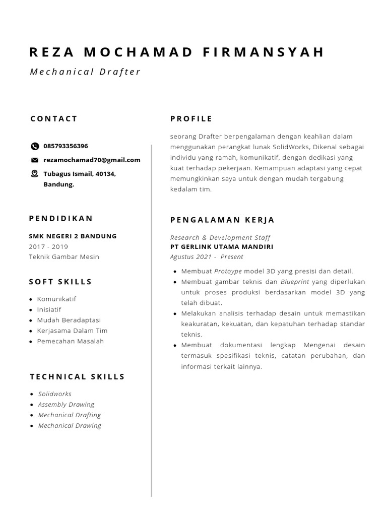 CV - Reza Mochamad Firmansyah | PDF