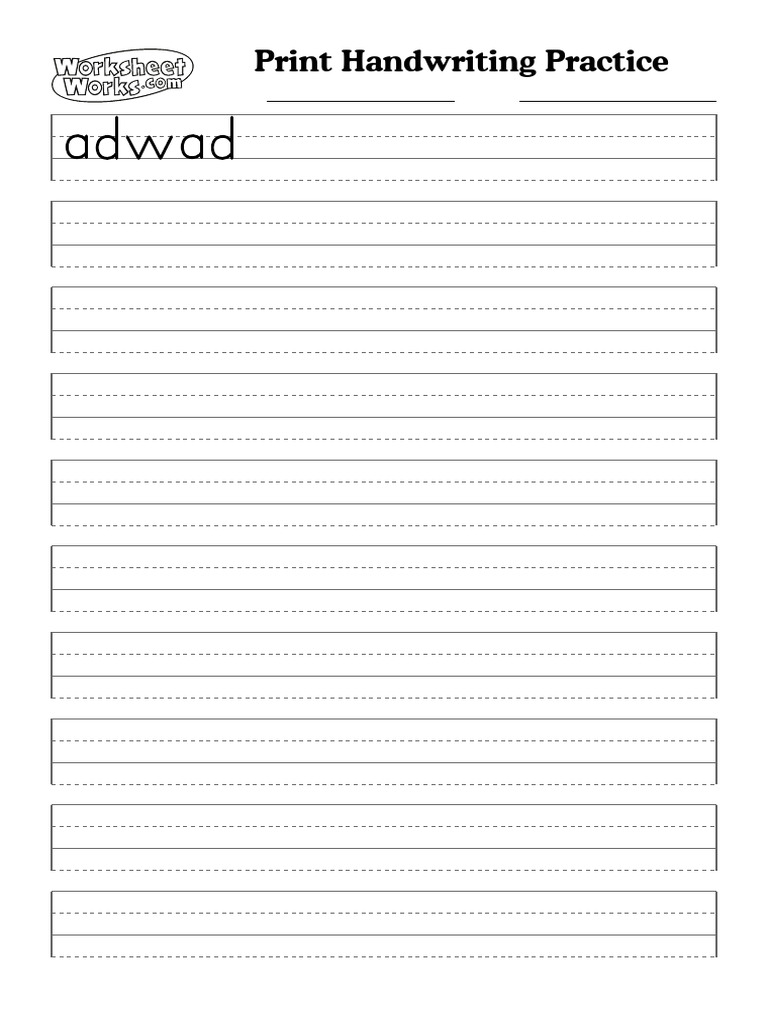 WorksheetWorks Print Handwriting Practice 1 | PDF