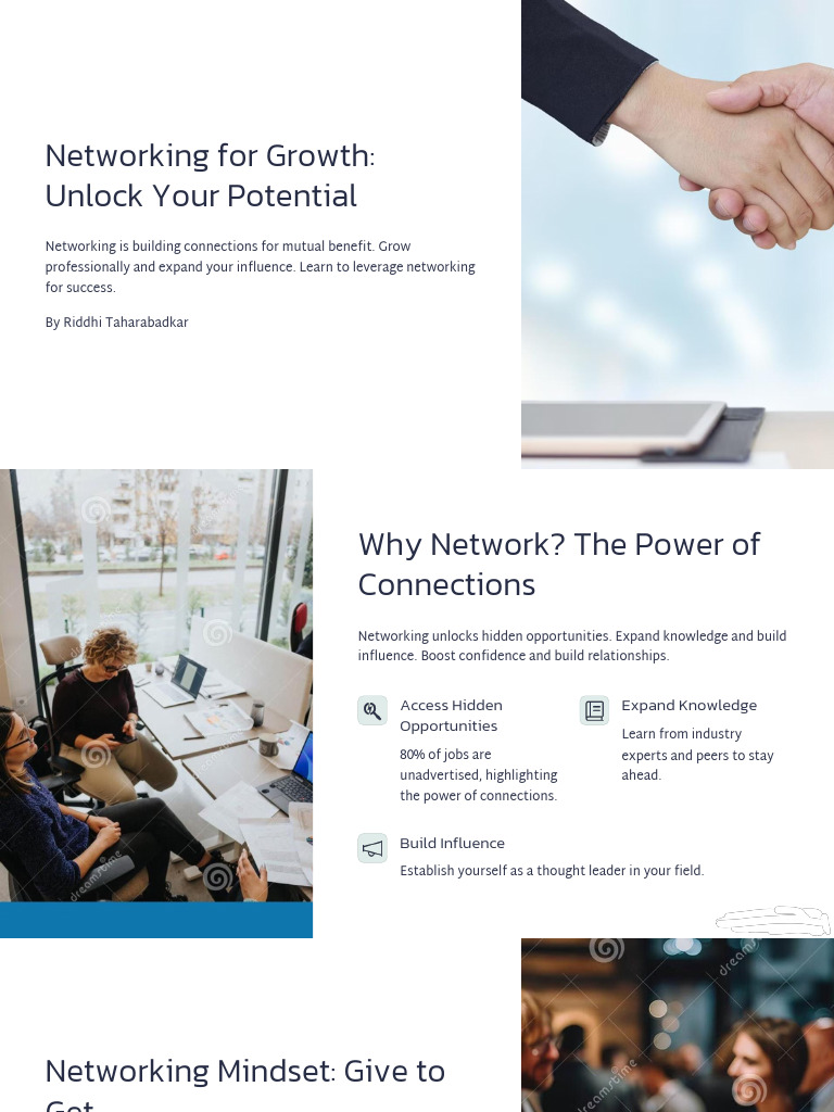 Networking For Growth Unlock Your Potential | PDF | Communication | Cognition