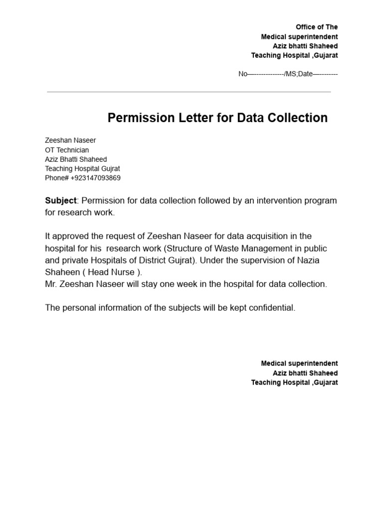 Permission for Research Data Collection | PDF