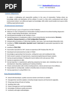 TOSCA Automation Test Engineer Resume | PDF | Software Testing ...