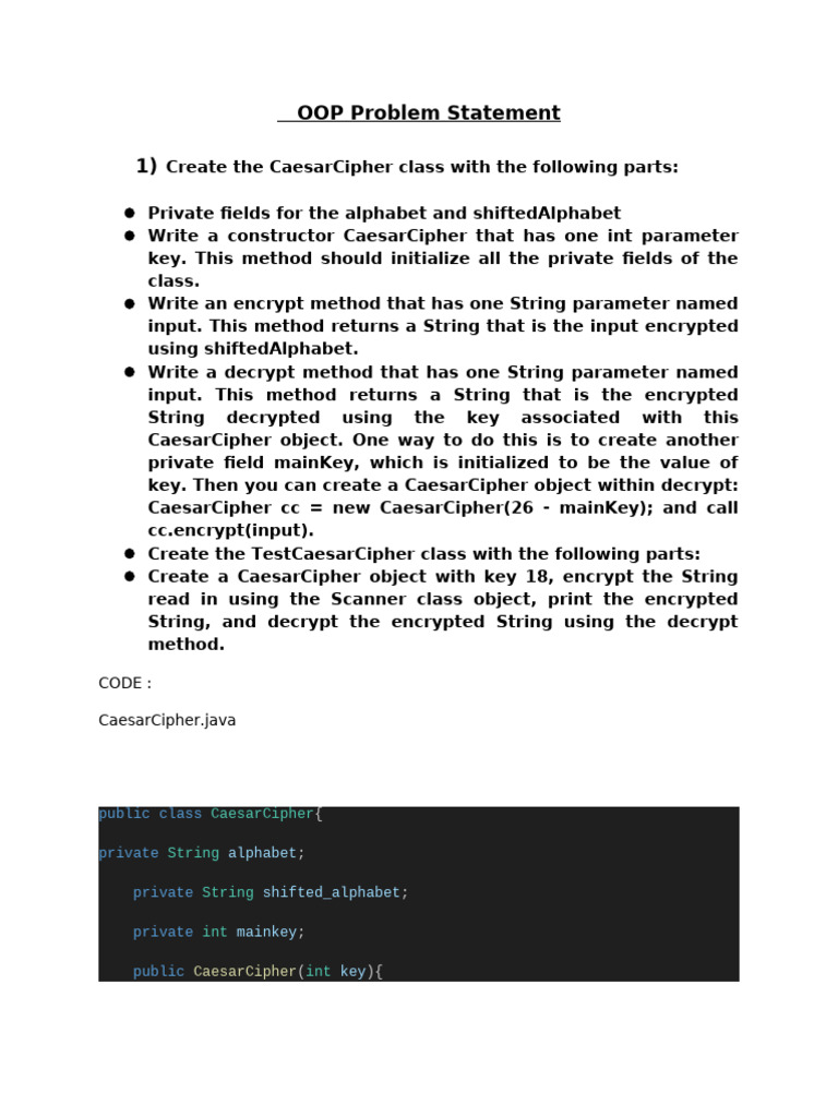 Java OOP: Caesar Cipher & URL Validator | PDF | Inheritance (Object ...