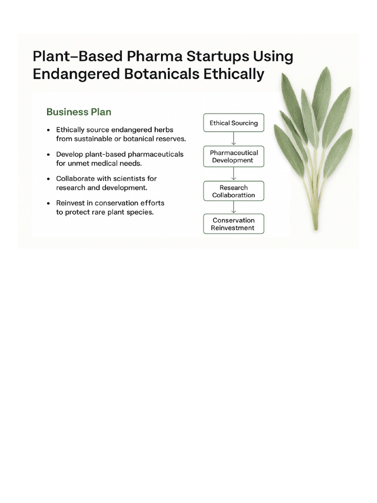 Plant Based Pharma Startup Plan | PDF