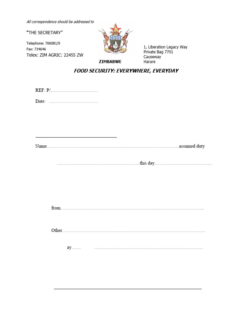 Assumption of Duty Form | PDF