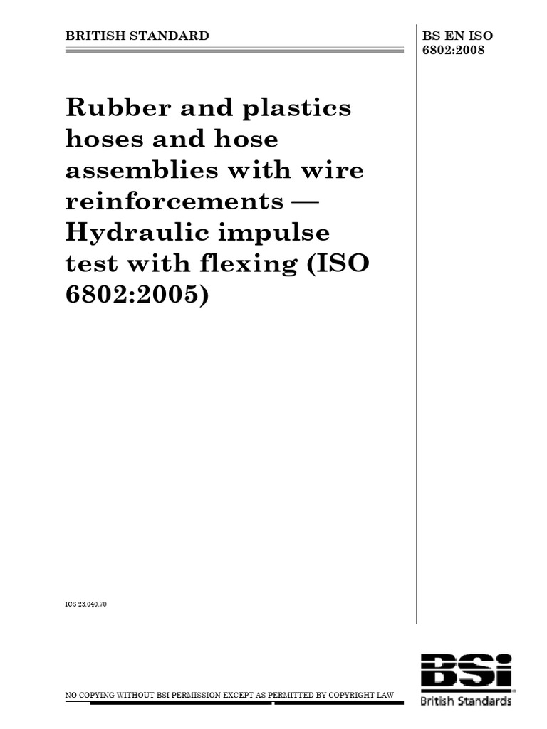 BS EN ISO 6802_2008 Rubber and plastics hoses and hose assemblies with wire reinforcements ...