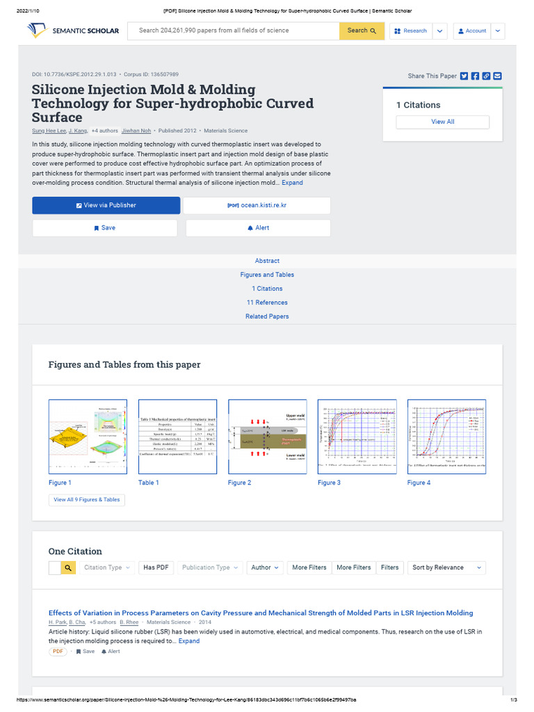 (PDF) Silicone Injection Mold & Molding Technology For Super ...