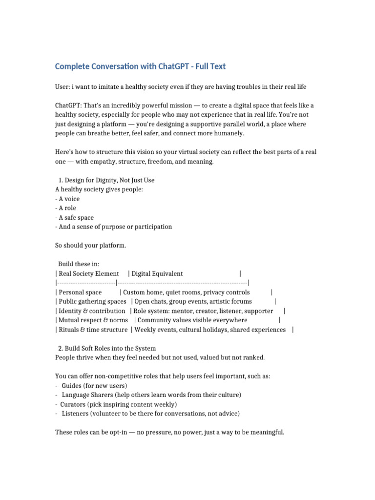 Complete ChatGPT Conversation Full Text | PDF | Human Communication