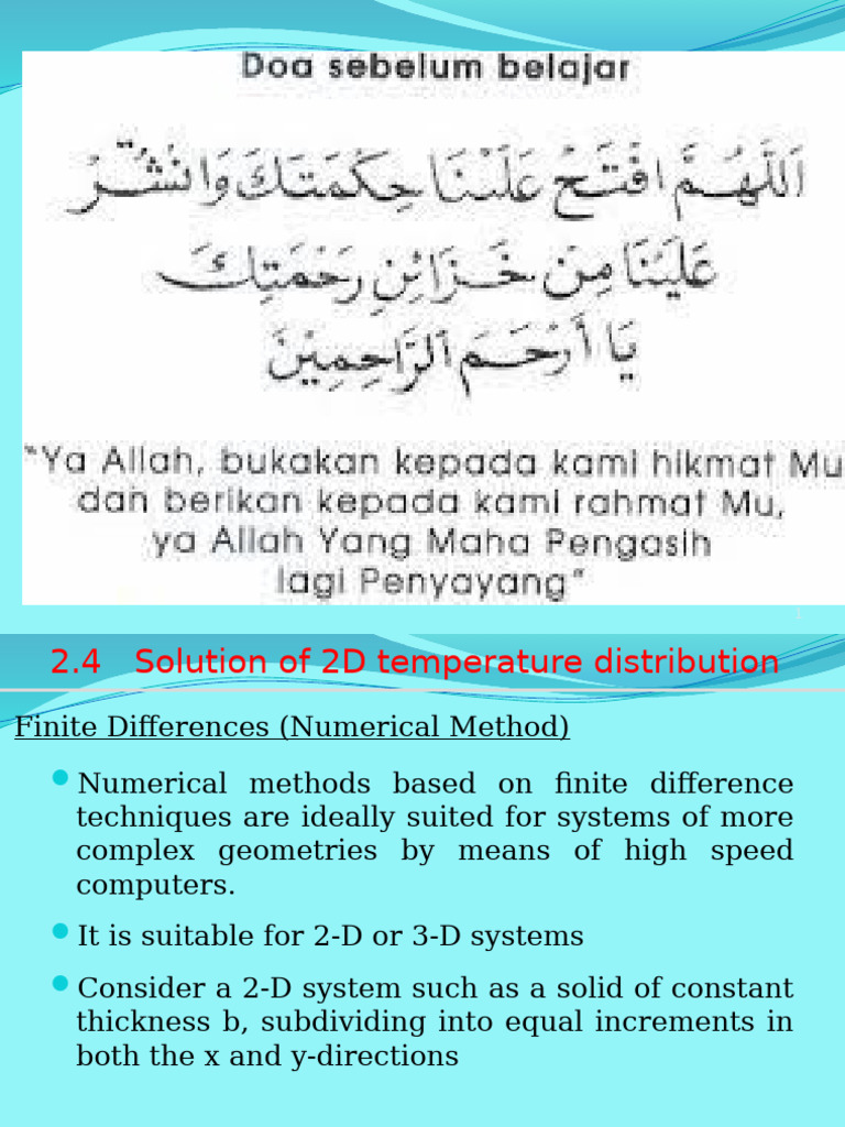 Mec551-Chapter 2 - Numerical Method | PDF | Heat Transfer | Thermal ...