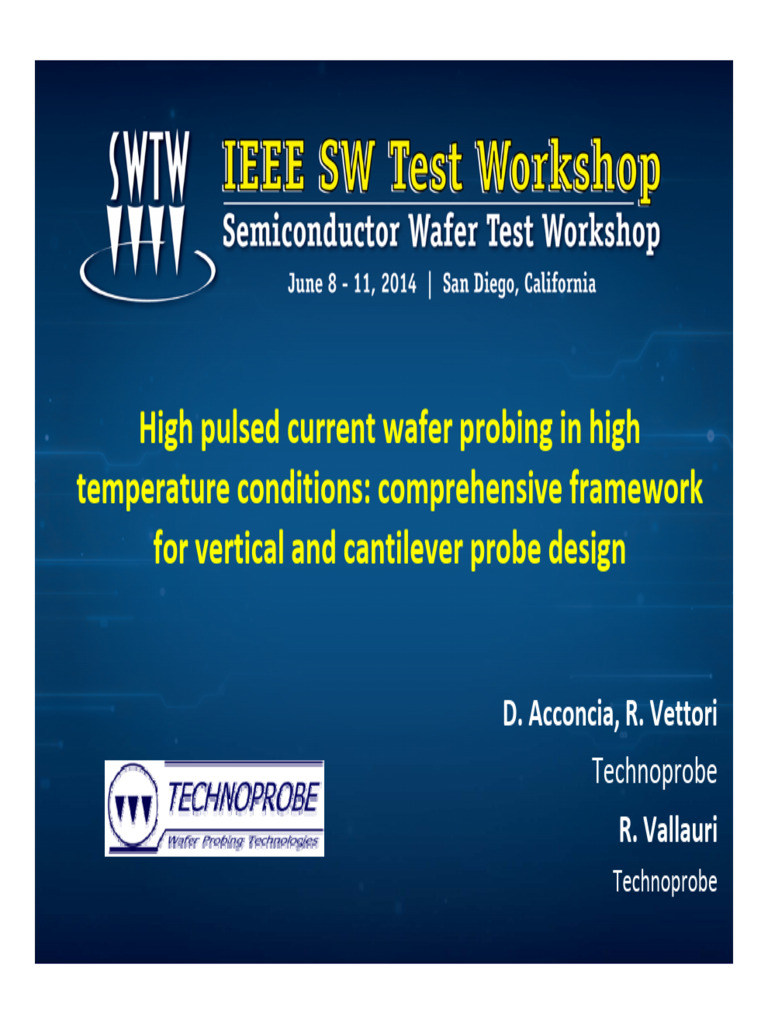 SWTW2014 - 9 (High Temperature Probe Card, Technoprobe) | PDF ...