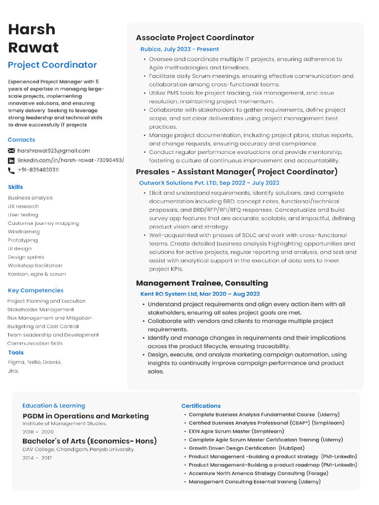 CV - Harsh Rawat | PDF