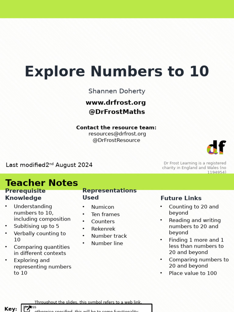 Explore Numbers To 10 - Lesson | PDF | Cognition | Learning