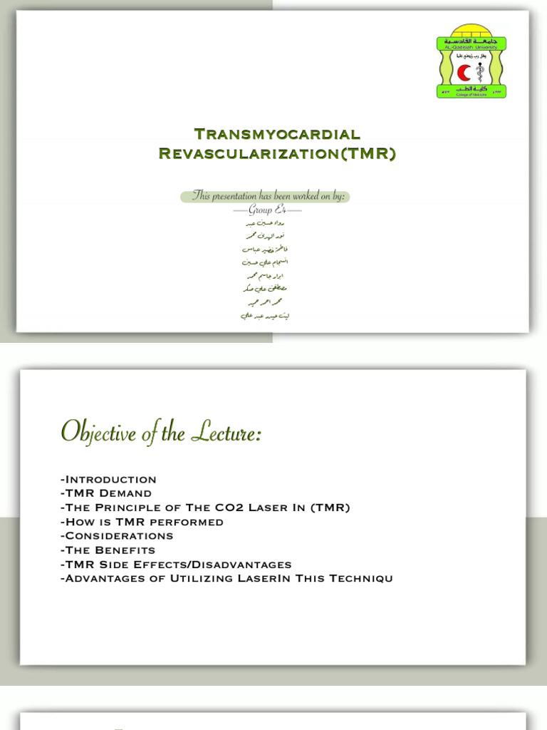 Transmyocardial Revascularization (TMR) | PDF | Heart | Coronary Artery Bypass Surgery