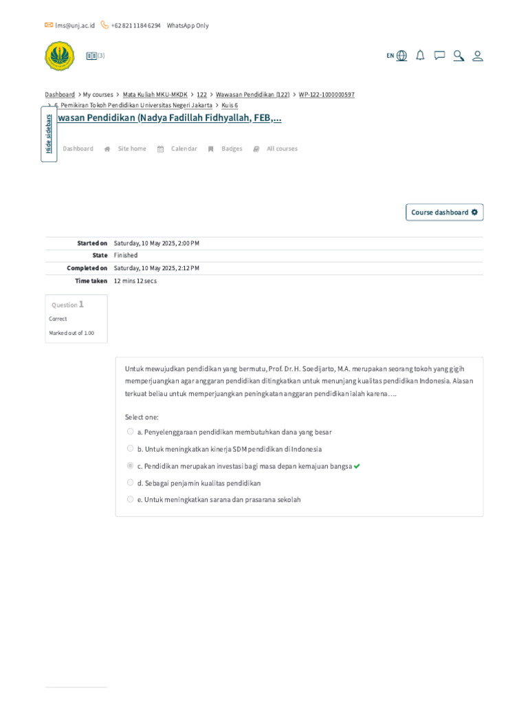 Kuis 6 - Attempt Review | PDF