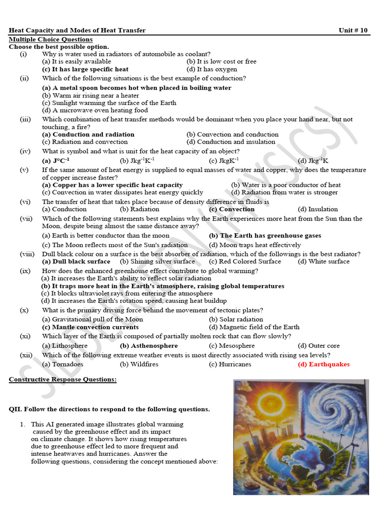 Heat Capacity and Transfer Notes | PDF | Earth | Atmosphere Of Earth