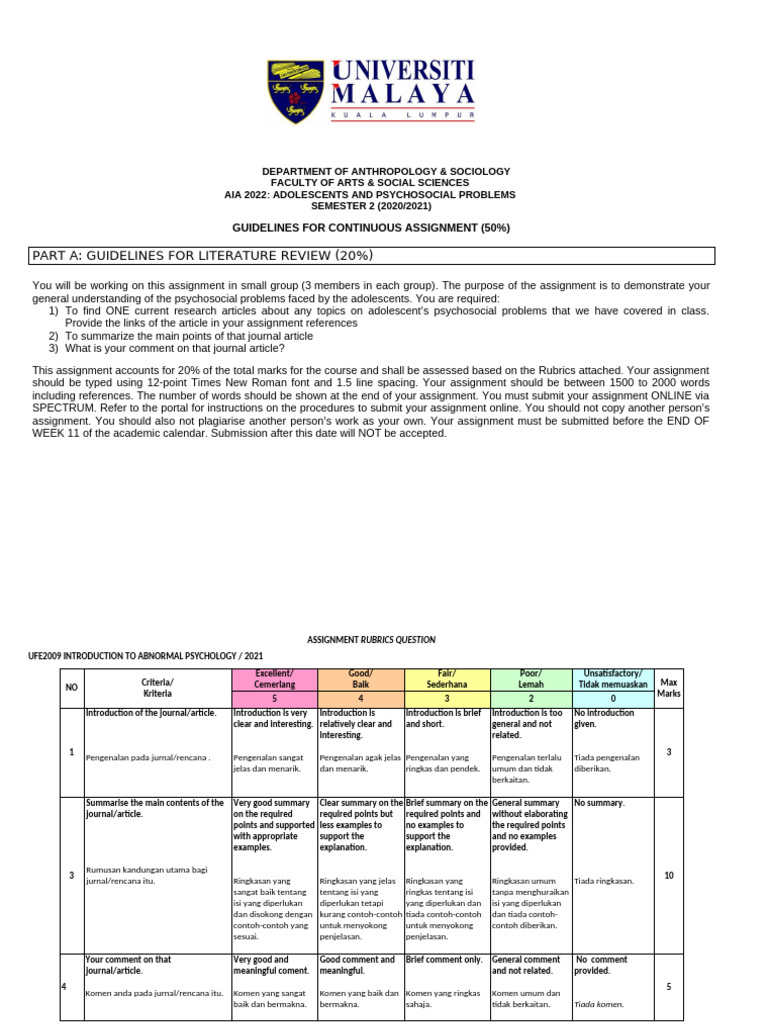 Aia 2022 Assignment 2021 | PDF | Science | Liberal Arts Education