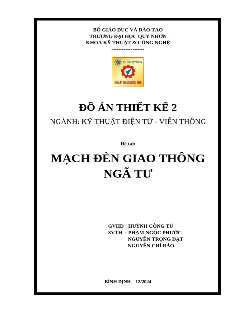 Bao Cao Do An 1 Mach Den Giao Thong Nga Tu | PDF