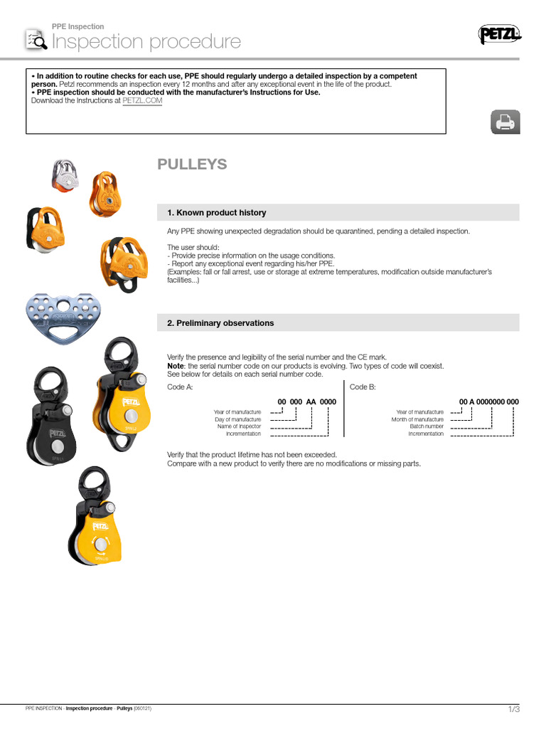 Verif EPI Poulies Procedure EN | PDF