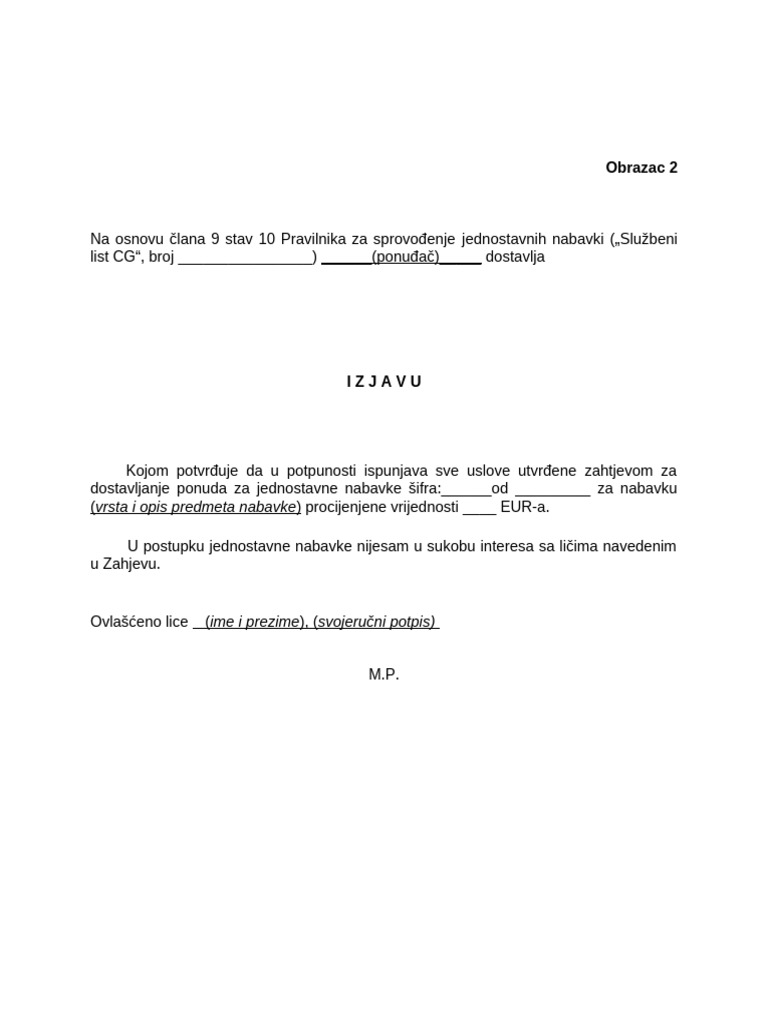 Obrazac 2 | PDF