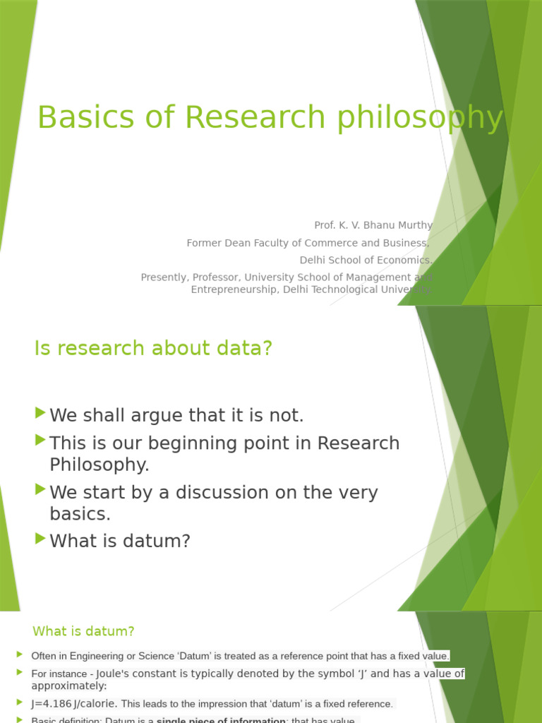 Basics of Research Philosophy Re-Revised March 2025 | PDF | Positivism ...
