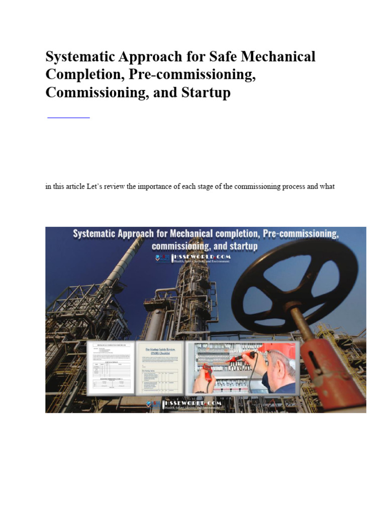 3-Systematic Approach For Safe Mechanical Completion | PDF | Transformer | Alternating Current