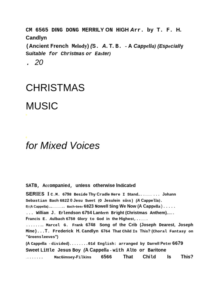 DIng Dong Merrily On High | PDF | Christmas Carols | Choral Music