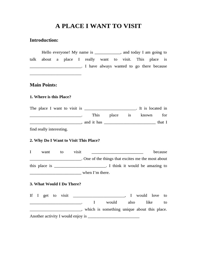 My Dream Travel Destination | PDF
