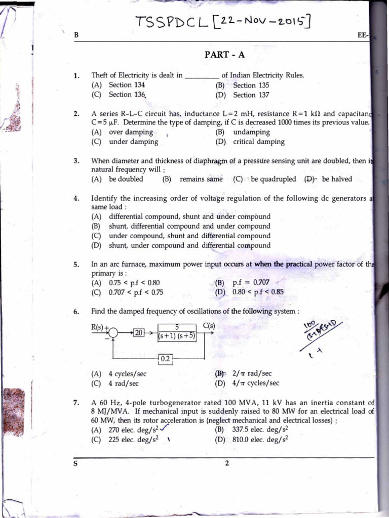 13 TSSPDCL 2015 - Tsnht9zlhnitprrmzlxs | PDF | Capacitor | Electrical Impedance