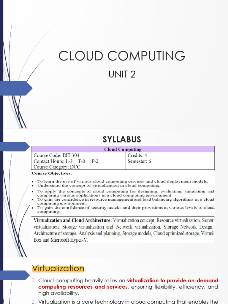 Cloud Computing UNIT 2 | PDF | Virtualization | Hyper V
