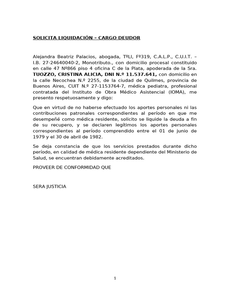 Cargo Deudor | PDF