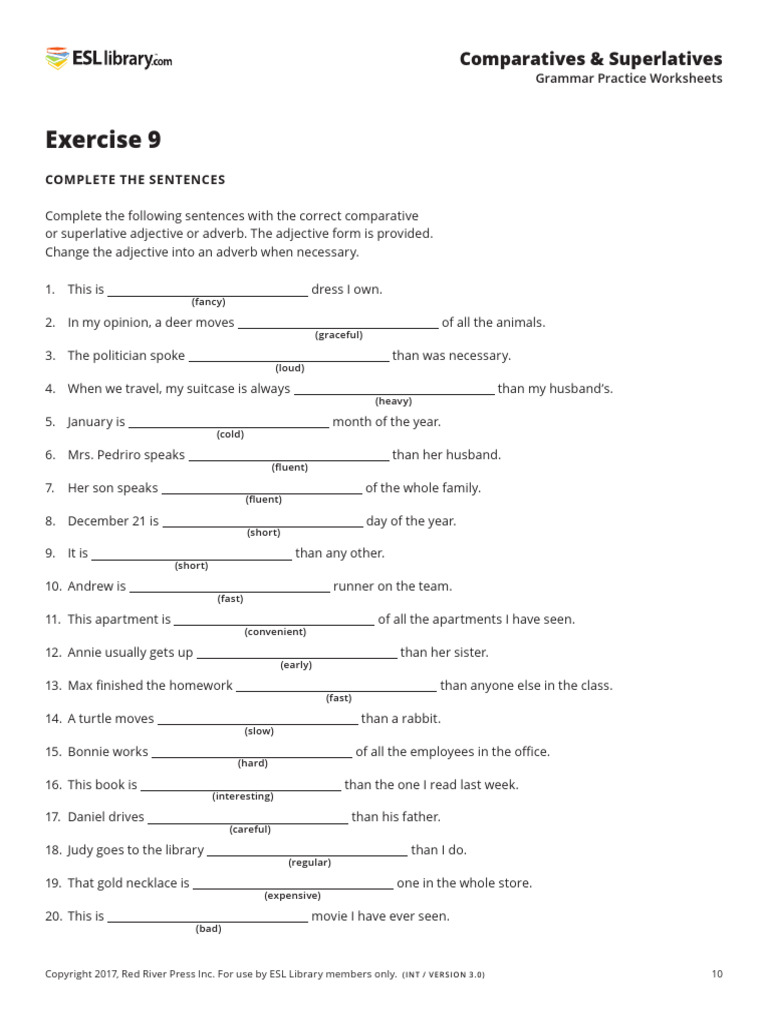 Comparatives-and-Superlatives-Adjectives-and-Adverbs (1) | PDF | Adverb ...
